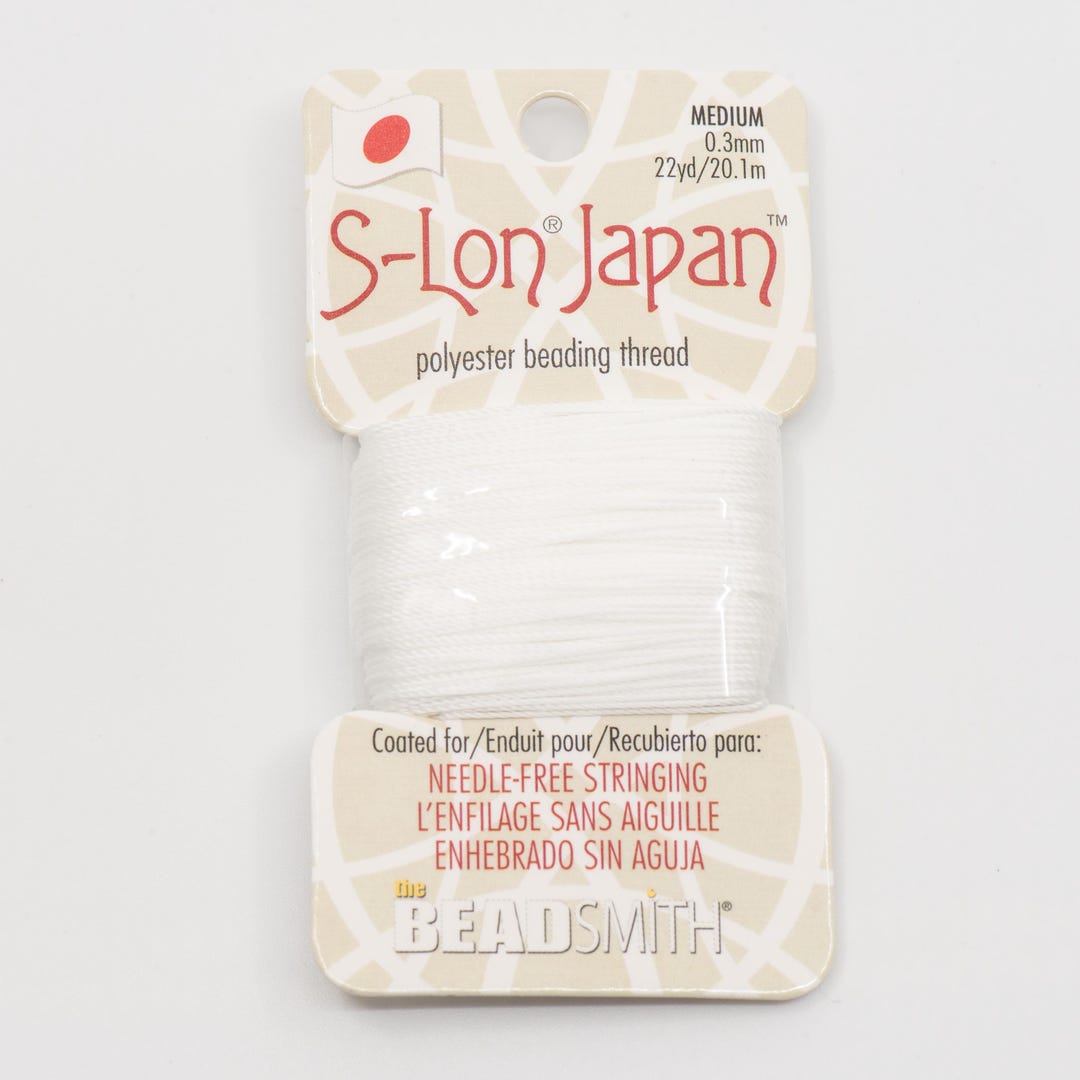 S-lon Japan Cord White 0.3MM 22 Yards, the Beadsmith, Made in Japan ...