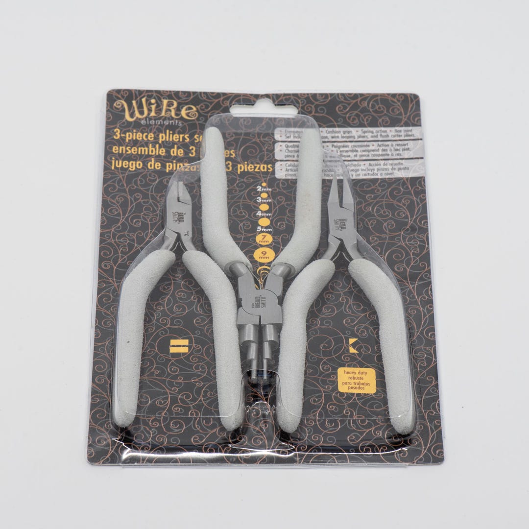 3 Pliers Set, Flush Cutter, Flat, 6-step Wire Looper, the Beadsmith ...