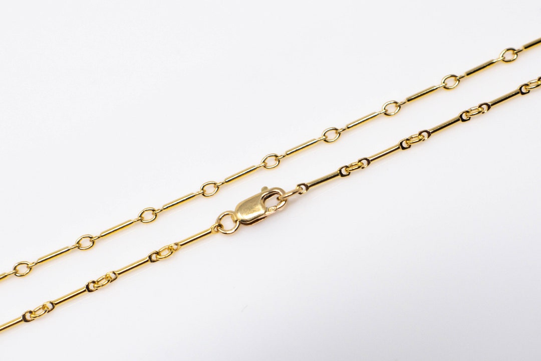 30 Inch - 14k Gold Filled Bar and Ring Necklace, Custom Lengths ...