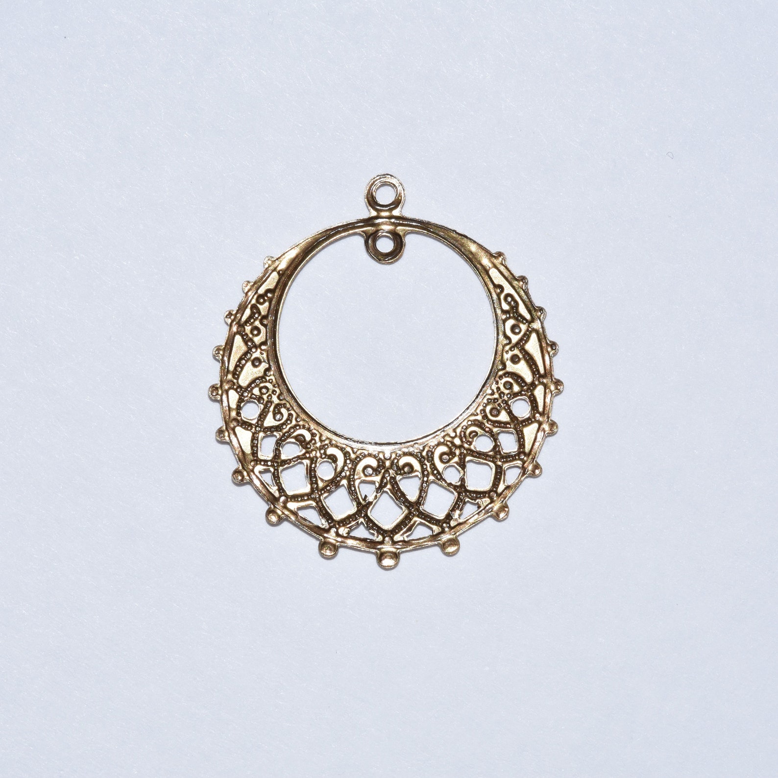 6 Antique Gold Filigree Hoops 25x28mm Vintage Look Made in | Etsy