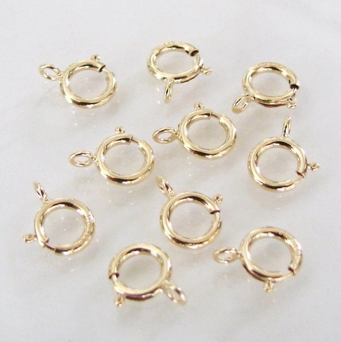 10 Pcs 14K Gold Filled 6mm Spring Ring Clasps Closed Ring - Etsy
