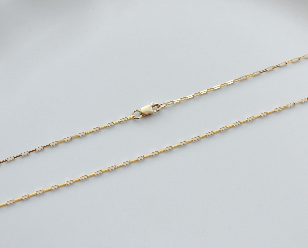 30 Inch- 14K Gold Filled 3x1.25mm Elongated Box Chain Necklace, Made in ...