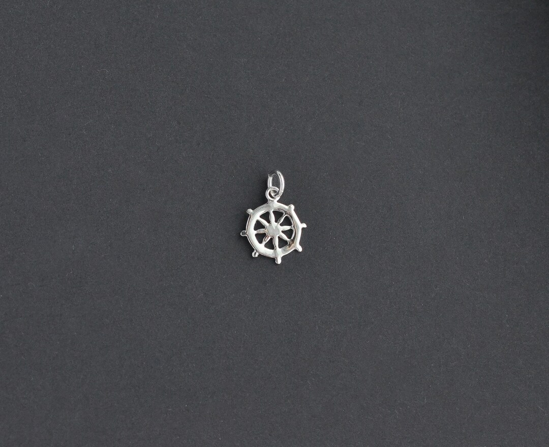 One Sterling Silver Wheel Ship Charm 13mm, SC107 - Etsy