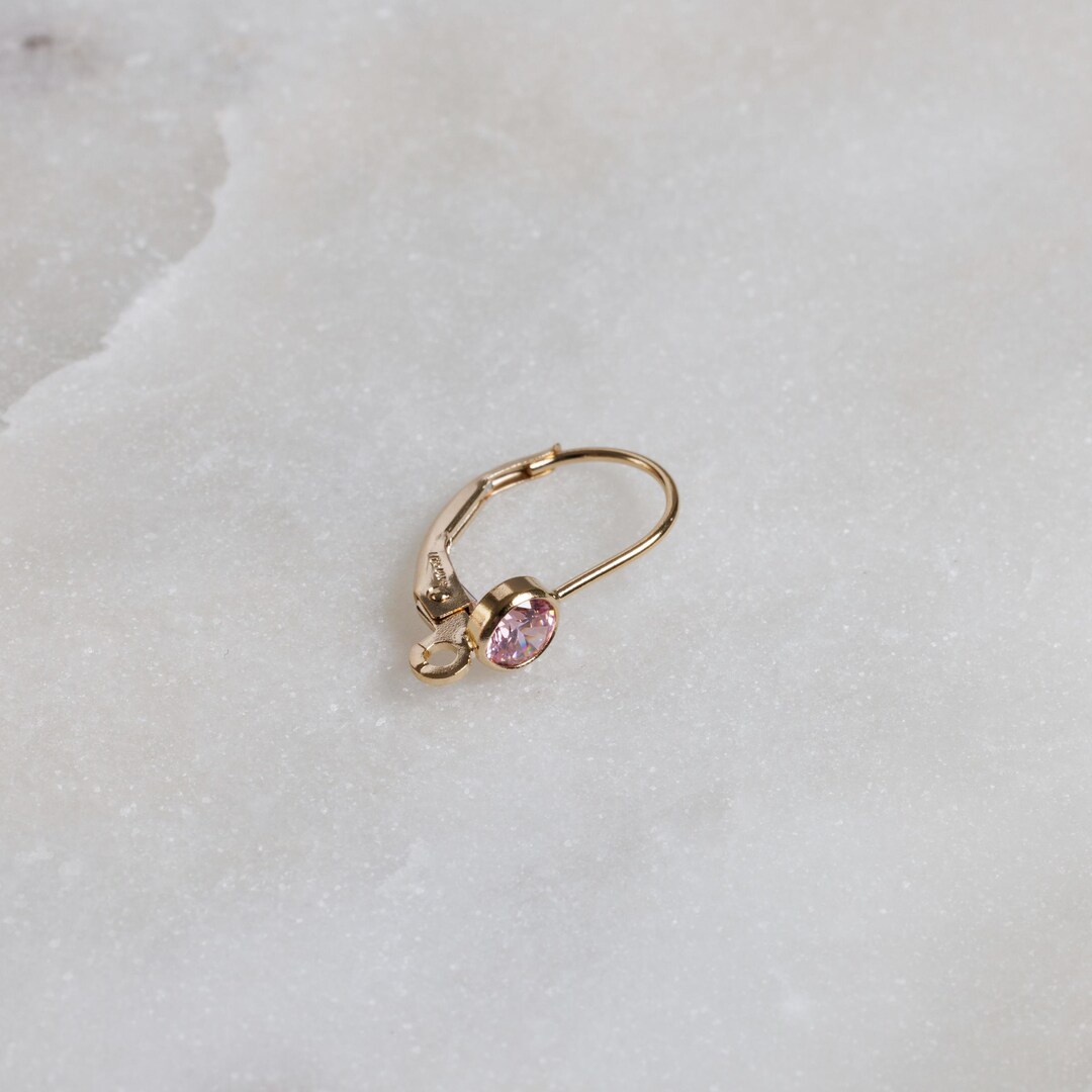 One 14K Gold Filled 4mm Pink 3A CZ Lever Back, E34 - Etsy