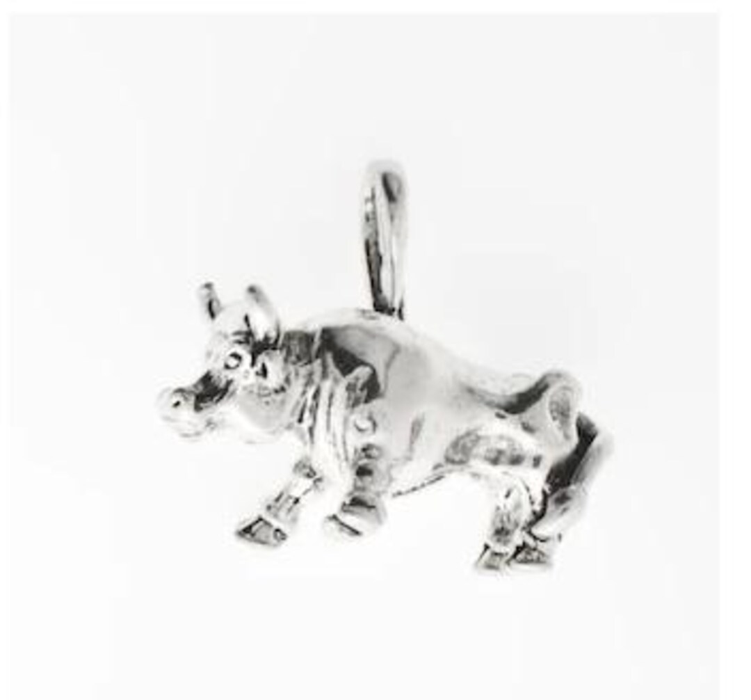 Sterling Silver Charging Bull Charm Made in USA E184 - Etsy