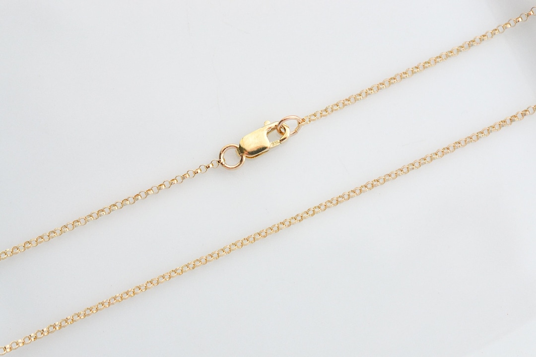 14K Solid Gold 1.2mm Rolo Chain Necklace - Made in USA, SG22 - Etsy