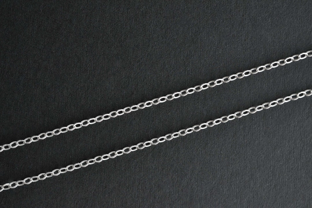 3 Feet Solid Sterling Silver Flat-round Cable Chain by Foot - MADE in ...