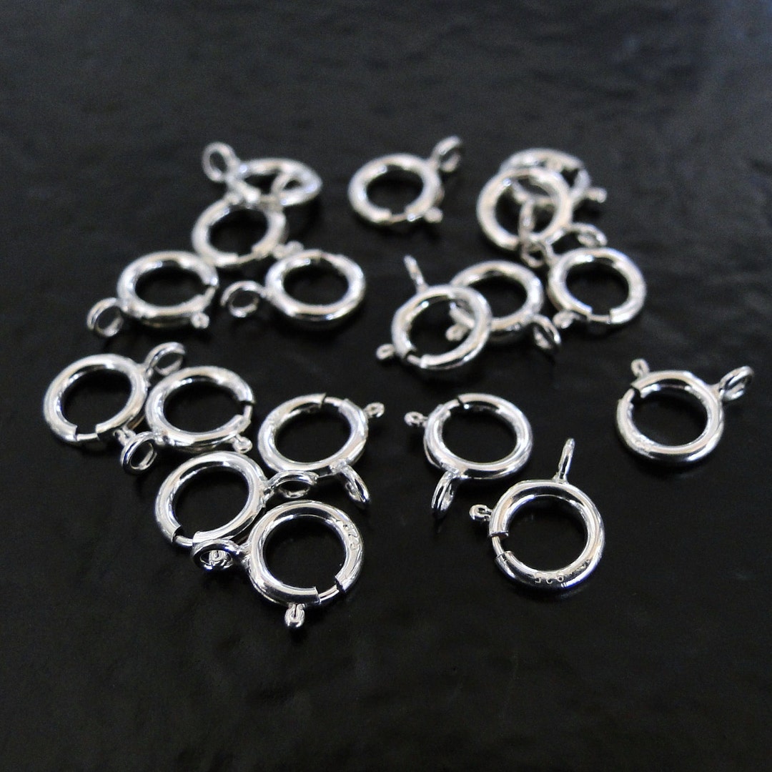 10 Pcs - .925 Sterling Silver 6mm Spring Ring Clasp Closed Ring, Made ...