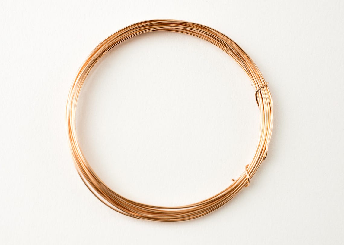 20 Gauge Rose Gold Filled Round Half Hard Wire Made in USA - Etsy