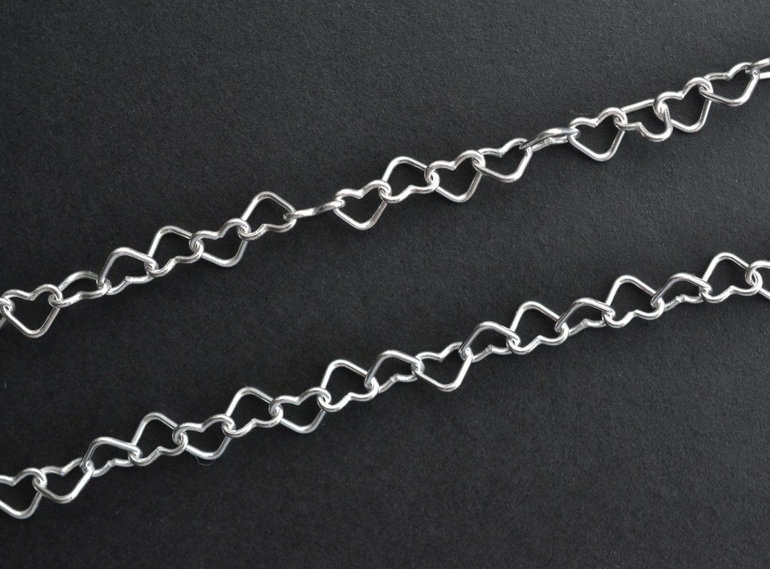 3 Feet - 925 Sterling Silver 4.5mm Heart Chain - Custom Lengths ...