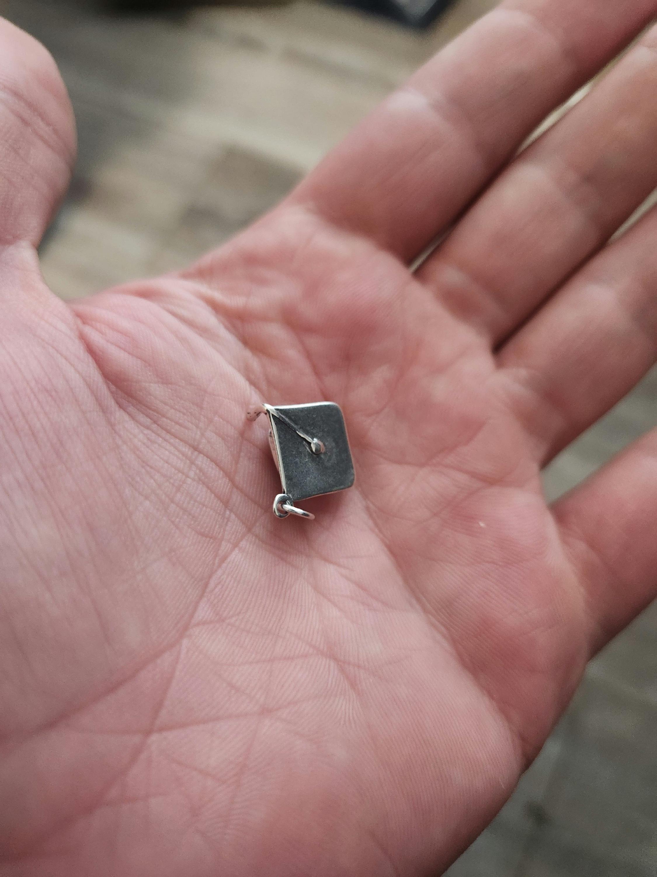 Sterling Silver Graduation Cap Charm Made in USA E174 - Etsy