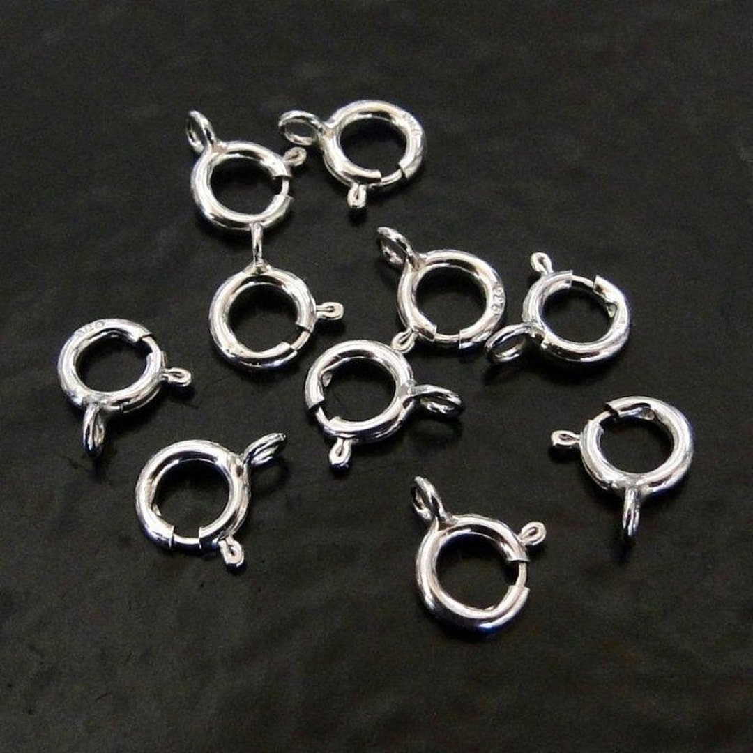 100 Pcs - .925 Sterling Silver 5mm Spring Ring Clasp, Made in Italy ...