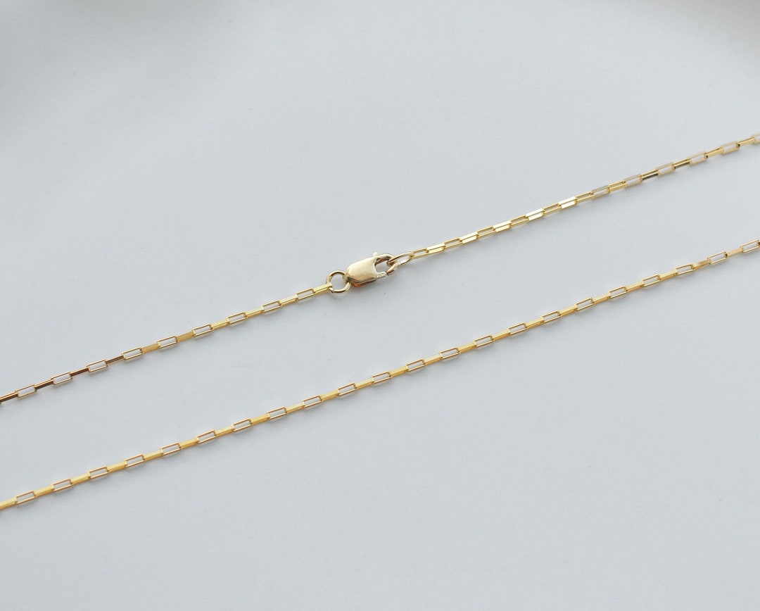36 Inch- 14K Gold Filled 3x1.25mm Elongated Box Chain Necklace, Made in ...