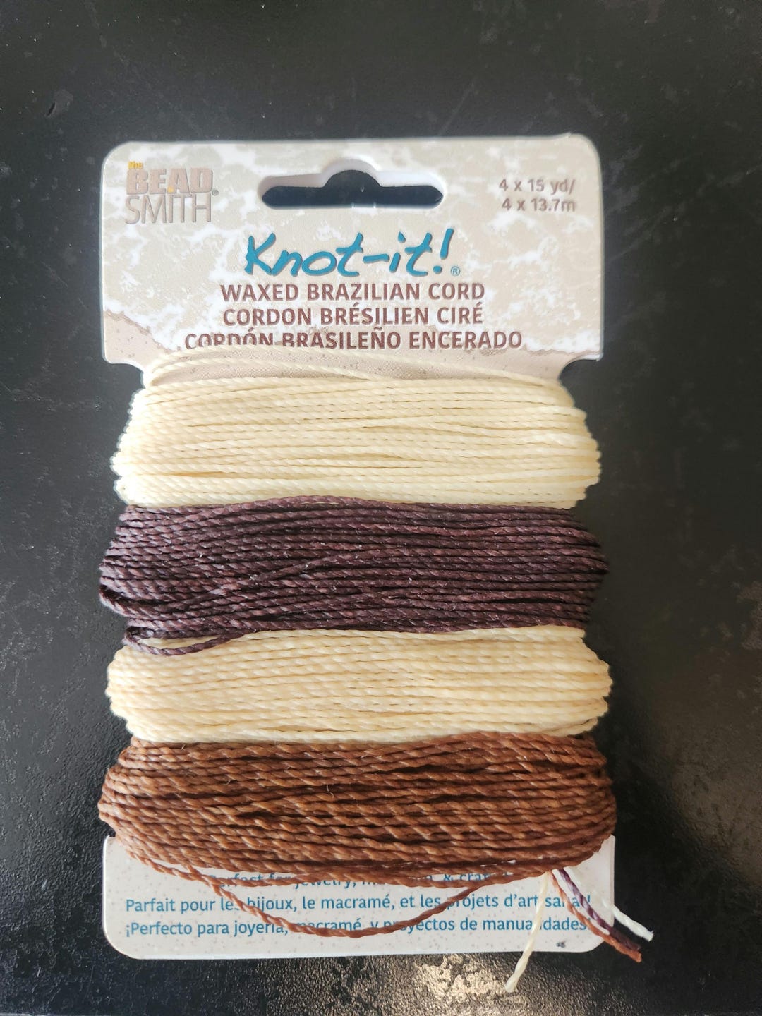 Knot It, Waxed Poly Cord 1mm Java Vibes, 60 Yards, the Beadsmith, Made ...
