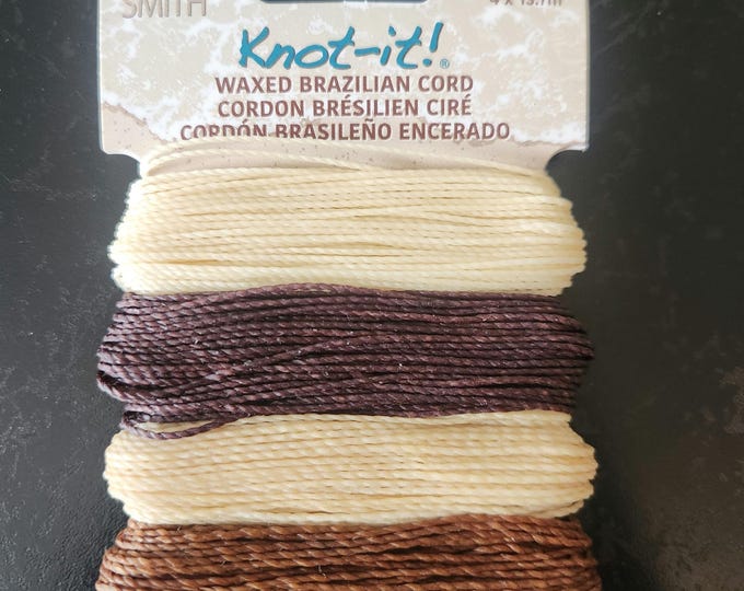 Knot It, Waxed Poly Cord 1mm Java Vibes, 60 Yards, the Beadsmith, Made ...