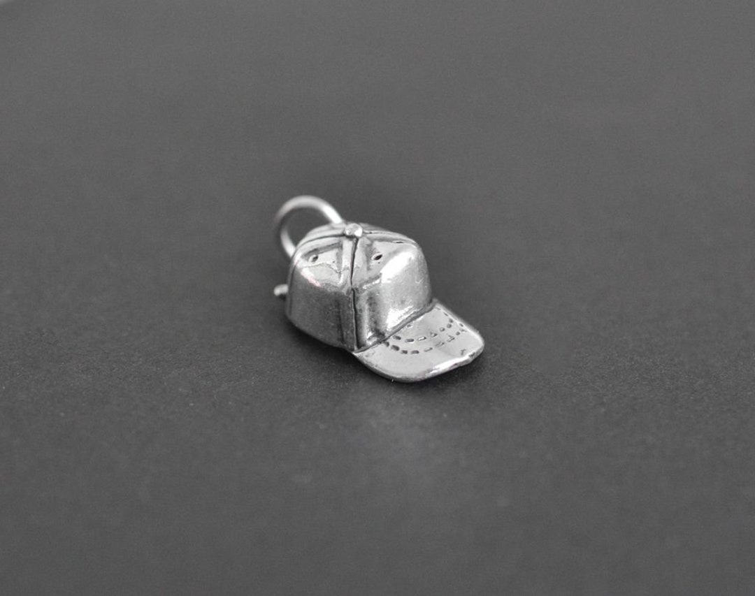 One Sterling Silver Baseball Cap Charm, E108 - Etsy