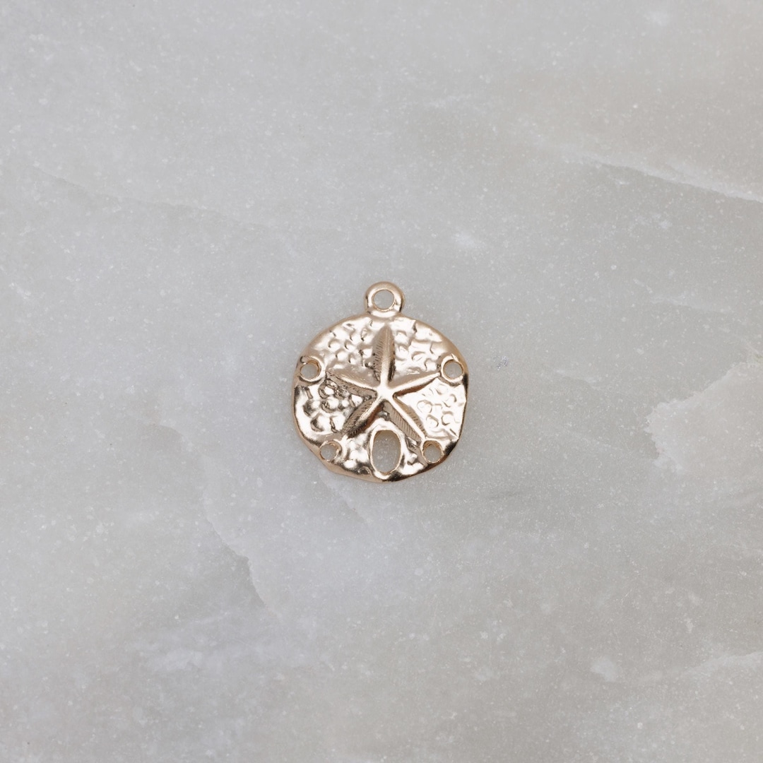 14K Gold Filled Sand Dollar Charm - USA Made Sea Life Pendant, A115 - Etsy