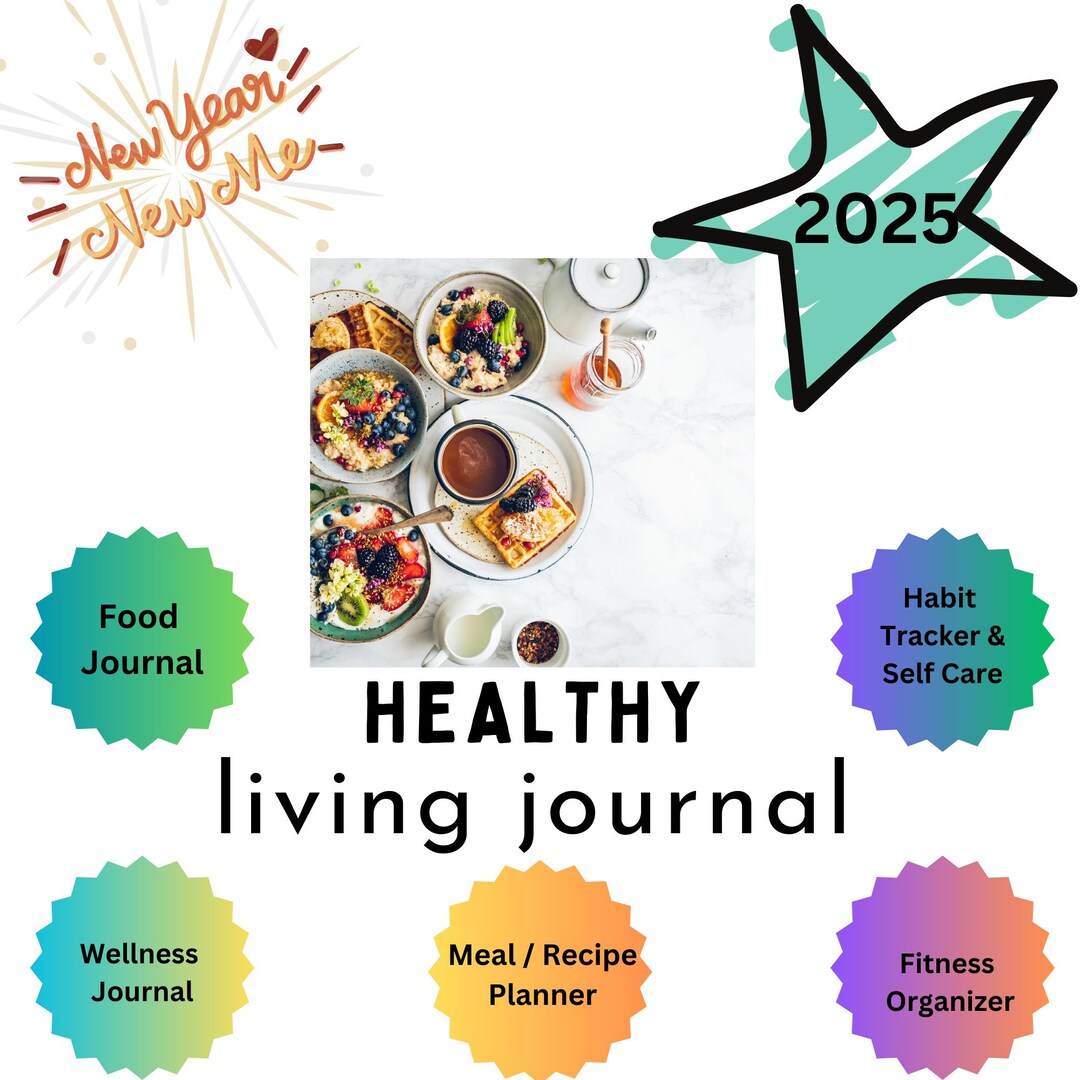 Printable Healthy Living Journal Food Journal, Wellness Journal, Recipe ...