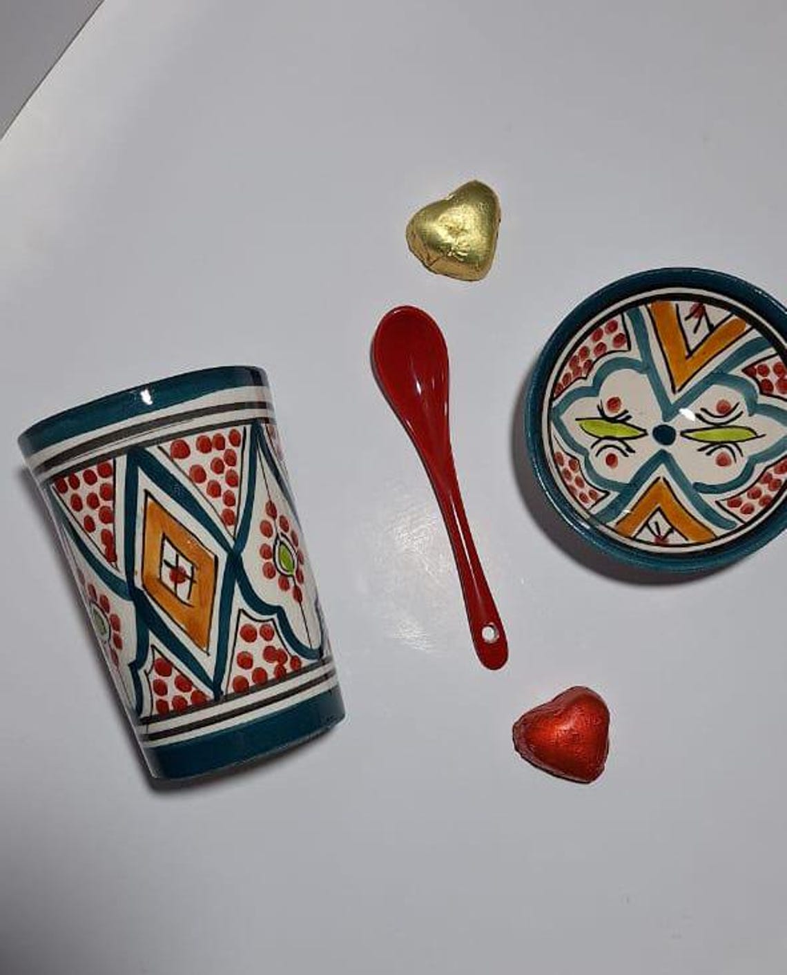 Moroccan Gift Set: Hand-painted Ceramic Cup, ,herbal Coffee, Gift ...
