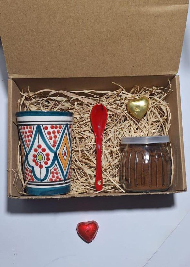 Moroccan Gift Set: Hand-painted Ceramic Cup, ,herbal Coffee, Gift ...