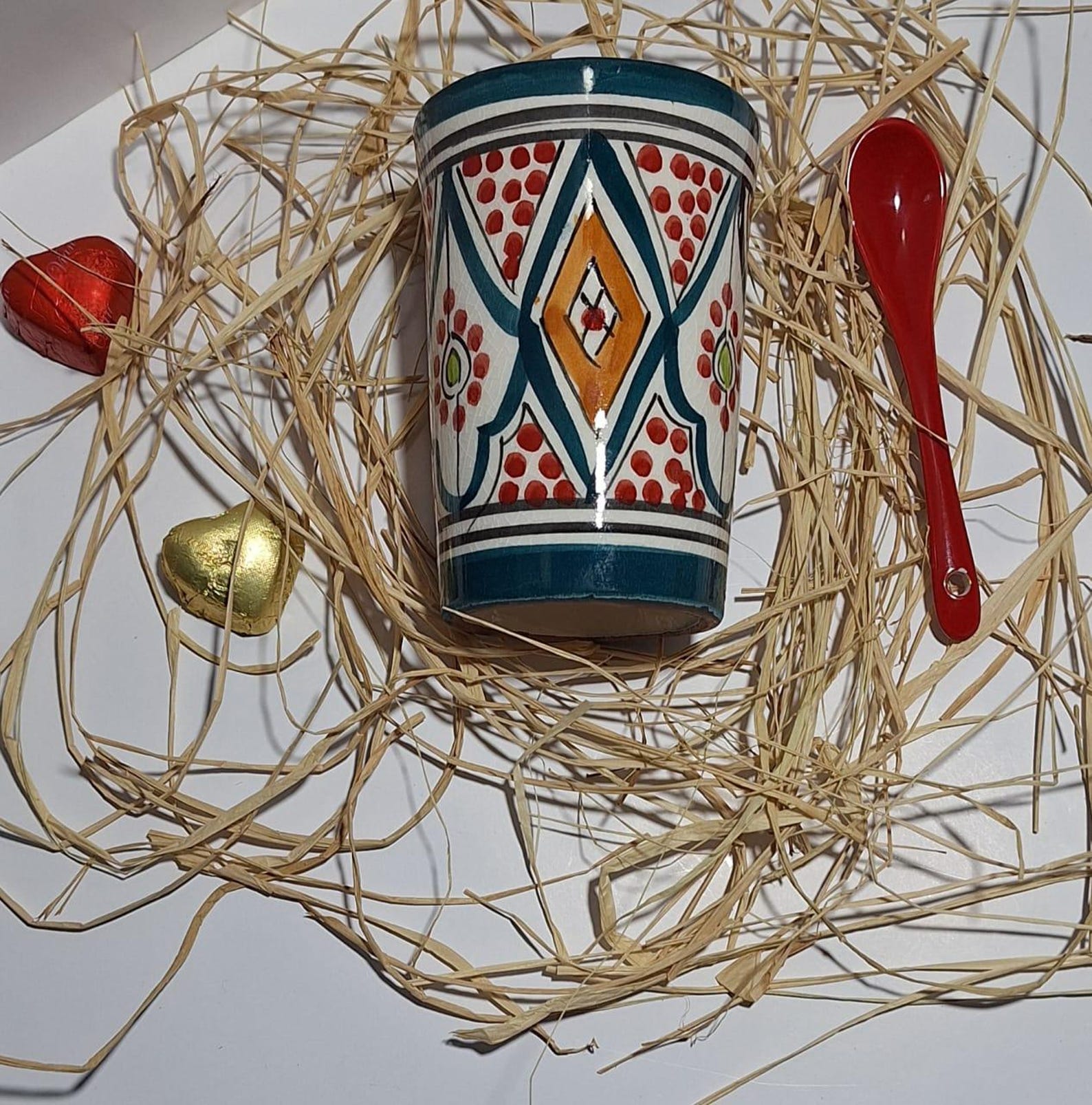 Moroccan Gift Set: Hand-painted Ceramic Cup, ,herbal Coffee, Gift ...