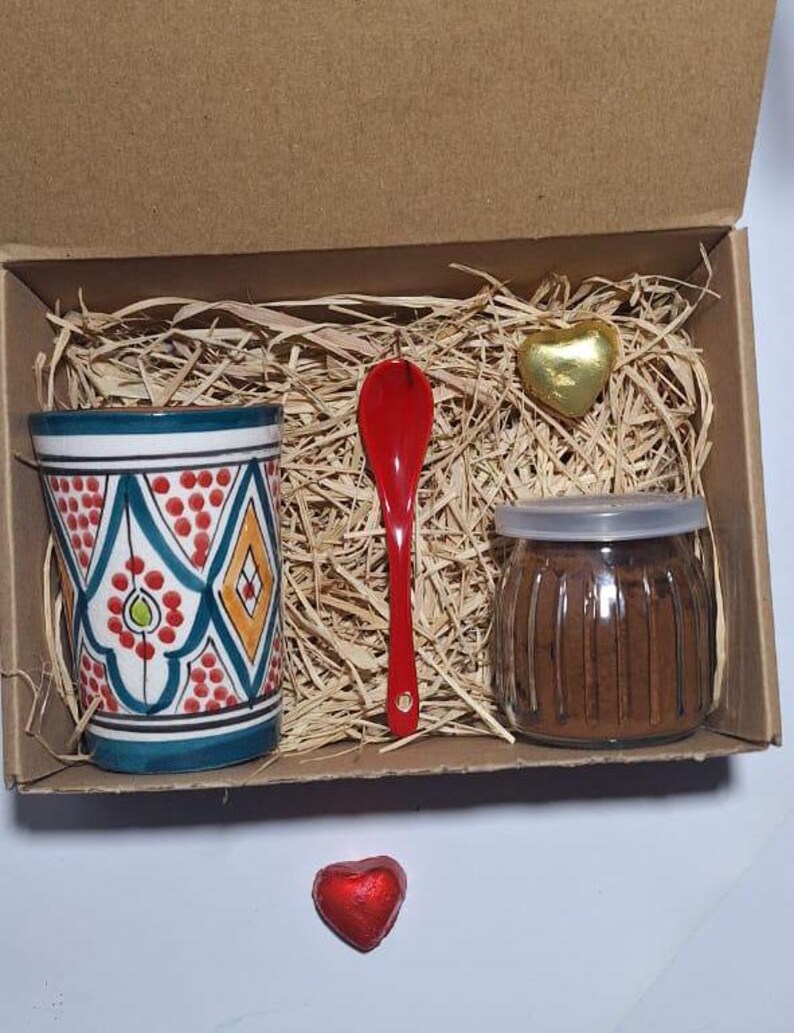 Moroccan Gift Set: Hand-painted Ceramic Cup, ,herbal Coffee, Gift ...