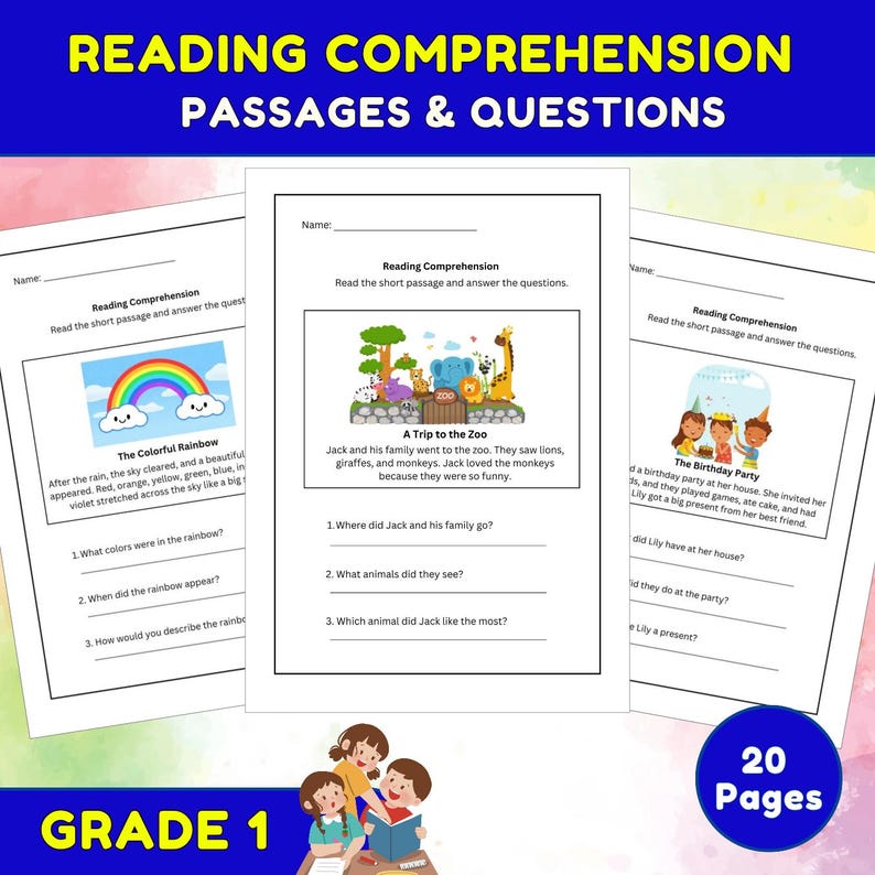 Fun & Easy Reading Comprehension for Kids - Etsy Australia