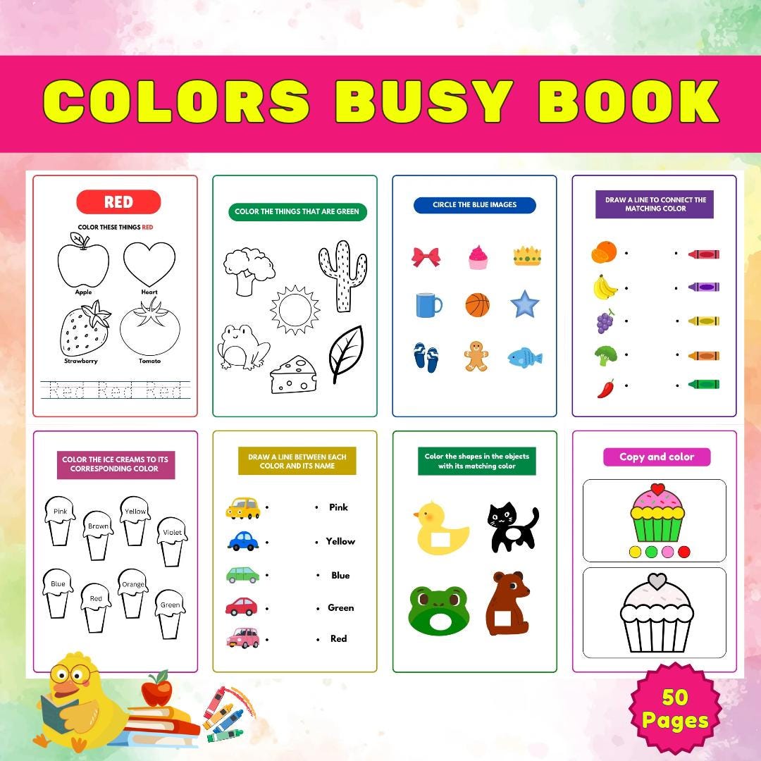 Color & Learn: A Fun Printable Workbook - Etsy