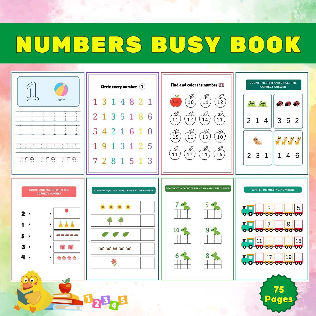 Count & Learn: Printable Number Activities for Preschool - Etsy
