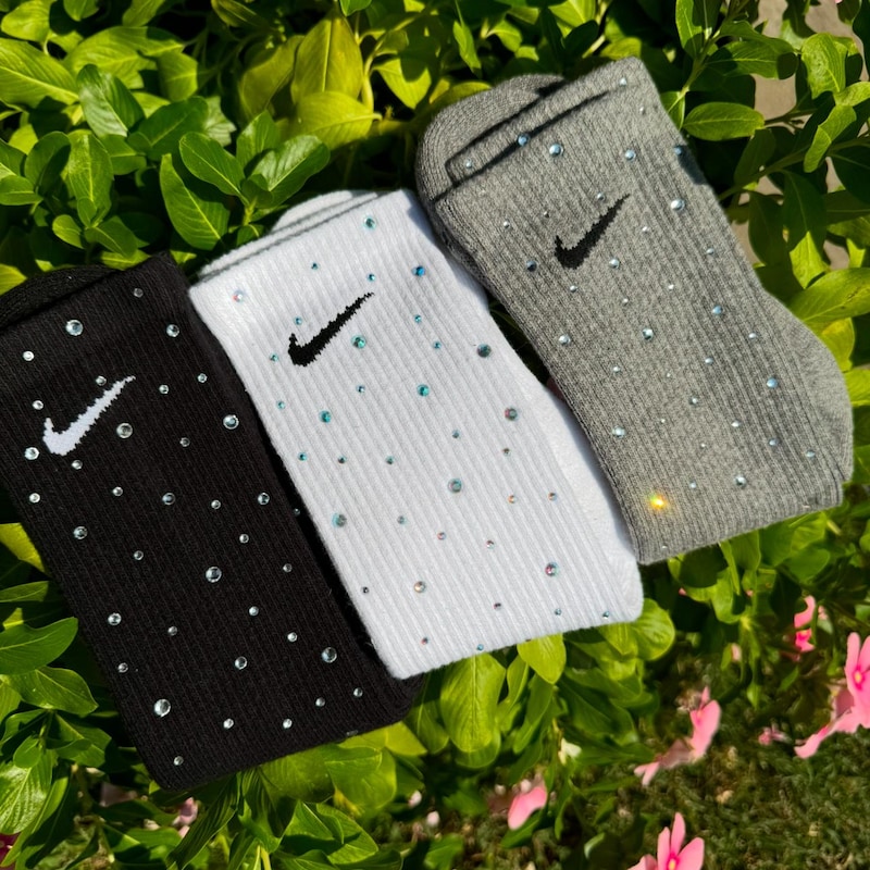 Rhinestone Socks - Etsy