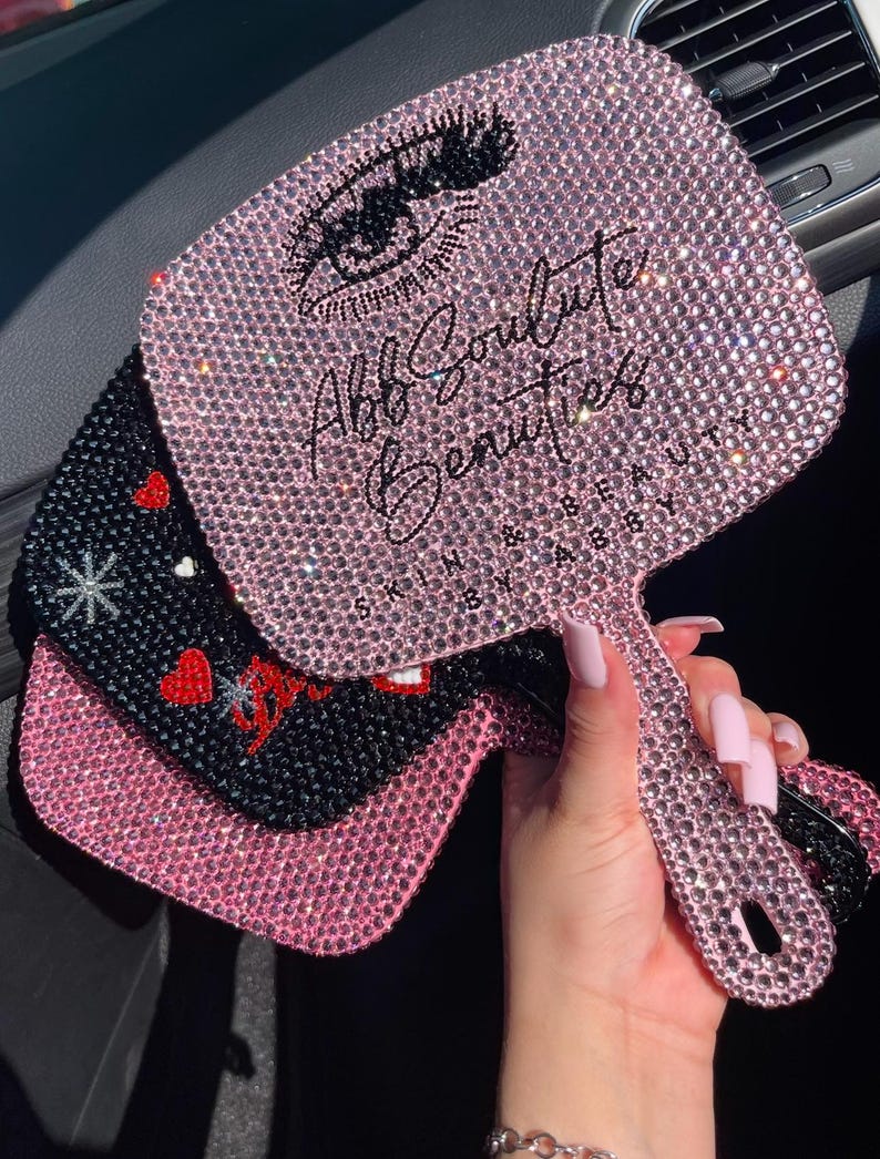 Bedazzled Handheld Bling Mirror | Beauty - Etsy
