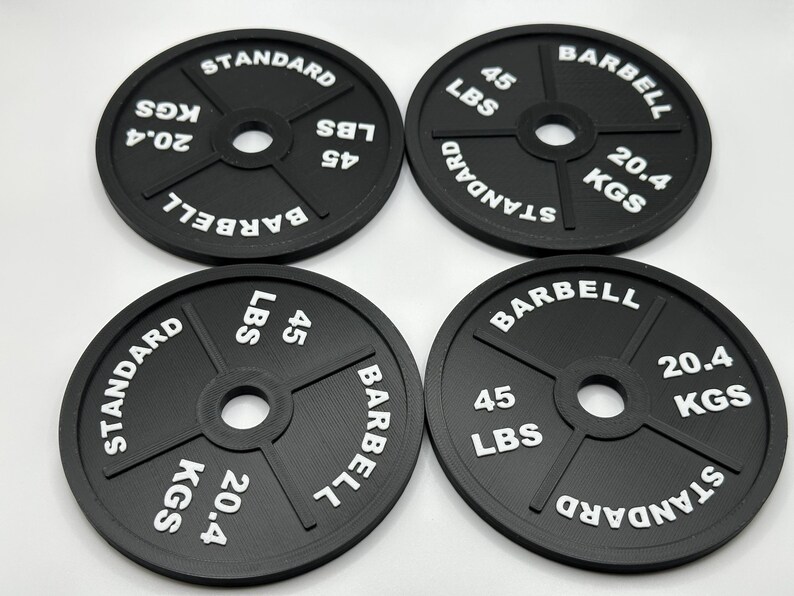 4-pack Barbell or Olympic Plate Coasters | Fitness Inspired Drink ...