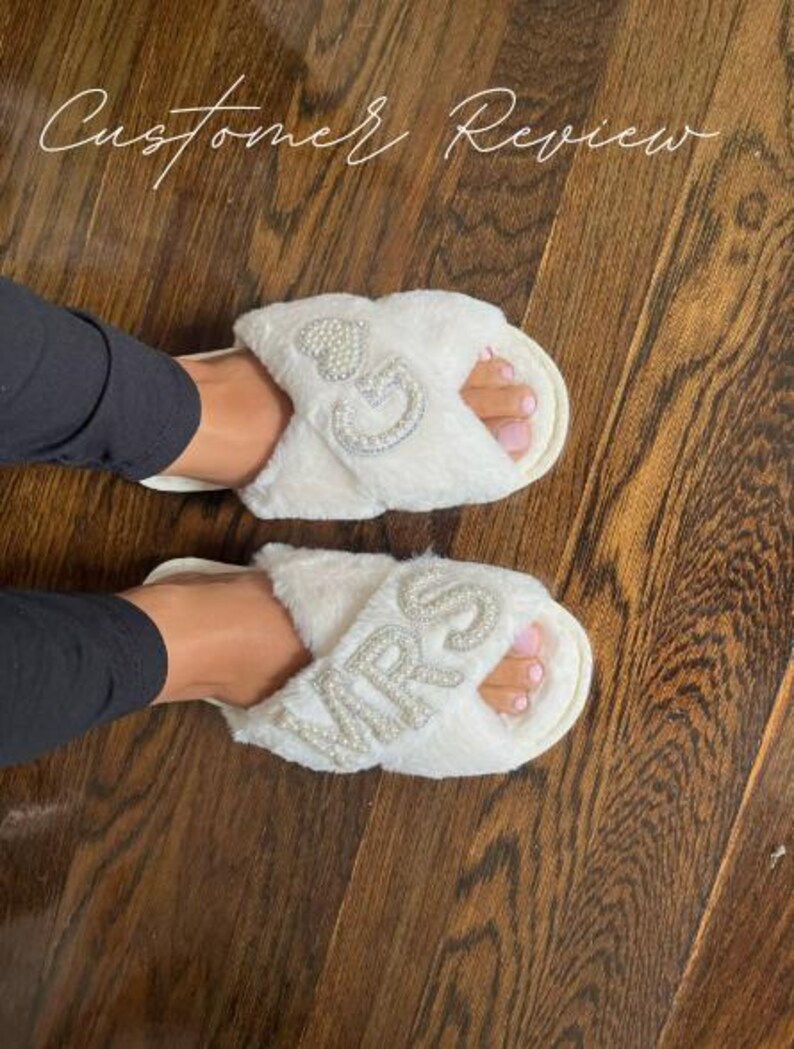 Bride Slippers, Cross Pearl Slippers Custom Slippers, Bridal Shower ...