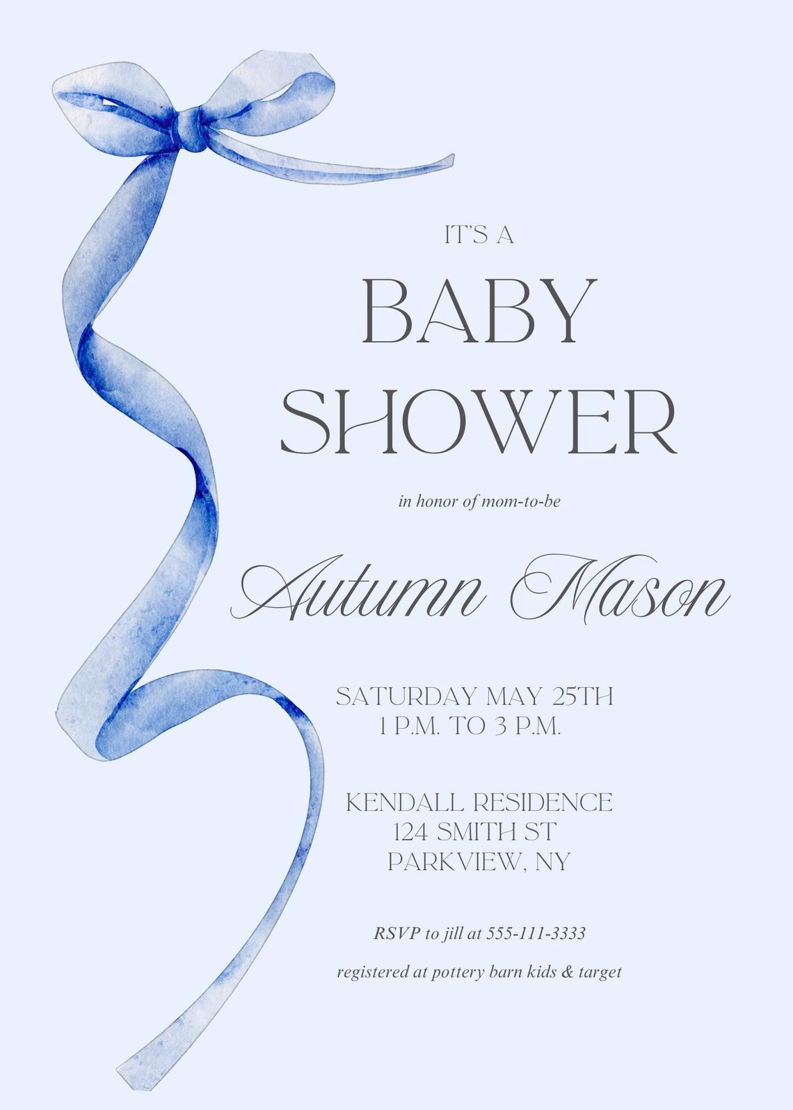 Baby Shower, Baby Shower Invitation, Baby Boy, Baby Boy Shower, Blue ...