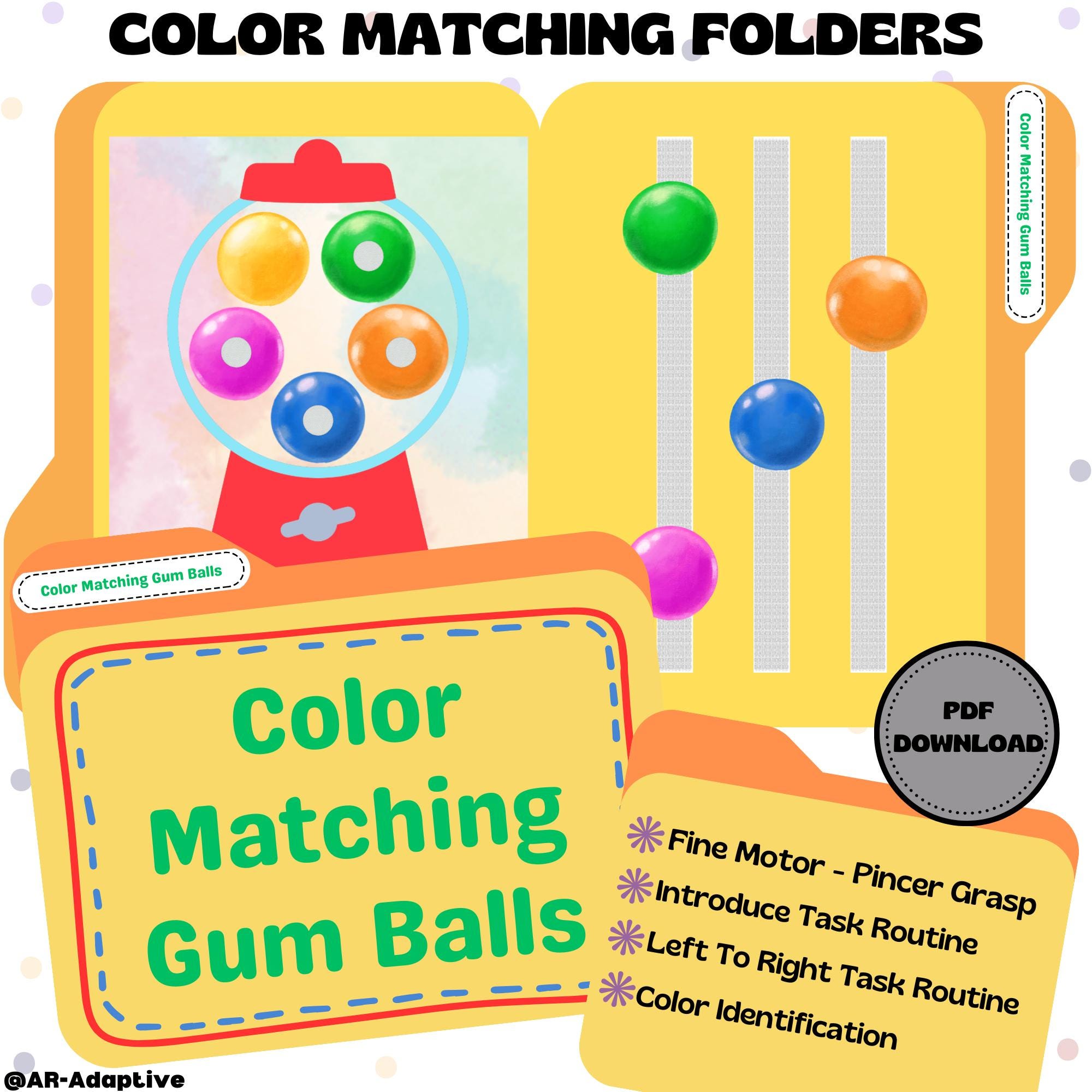 Color Matching File Folder Games: Autism & Special Education (digital ...