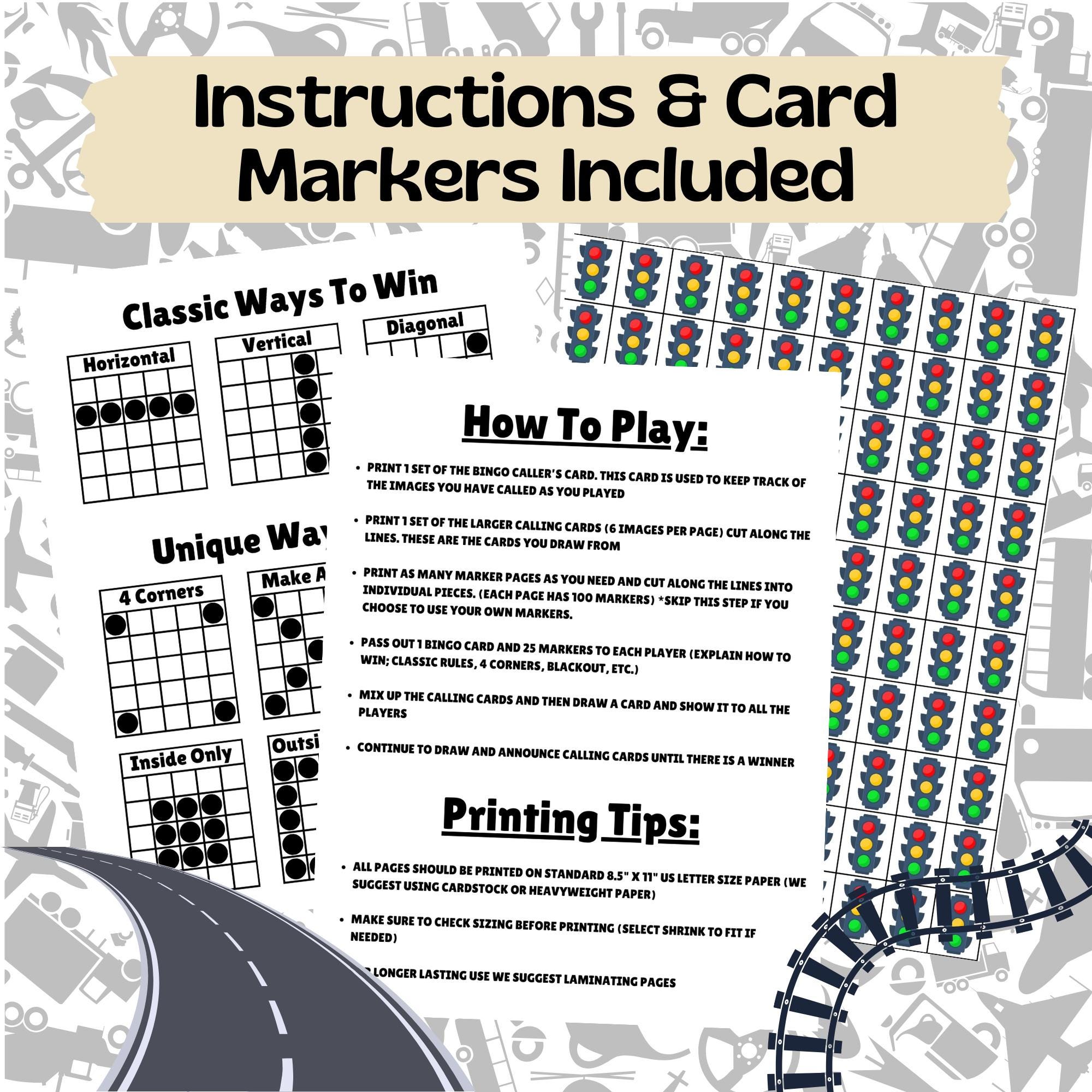Printable Transportation Bingo Game | Educational Vehicle Bingo for ...