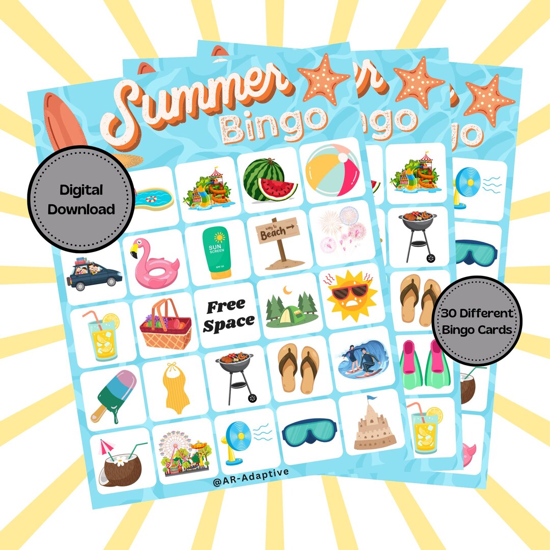 Summer Bingo Game, Summer Classroom Activity, Inclusive Summer Bingo ...