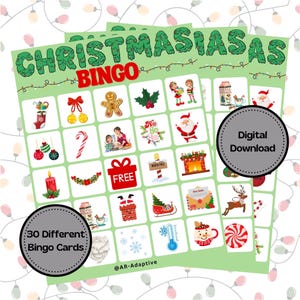30 Unique Christmas Bingo Cards, Christmas Classroom Activity ...