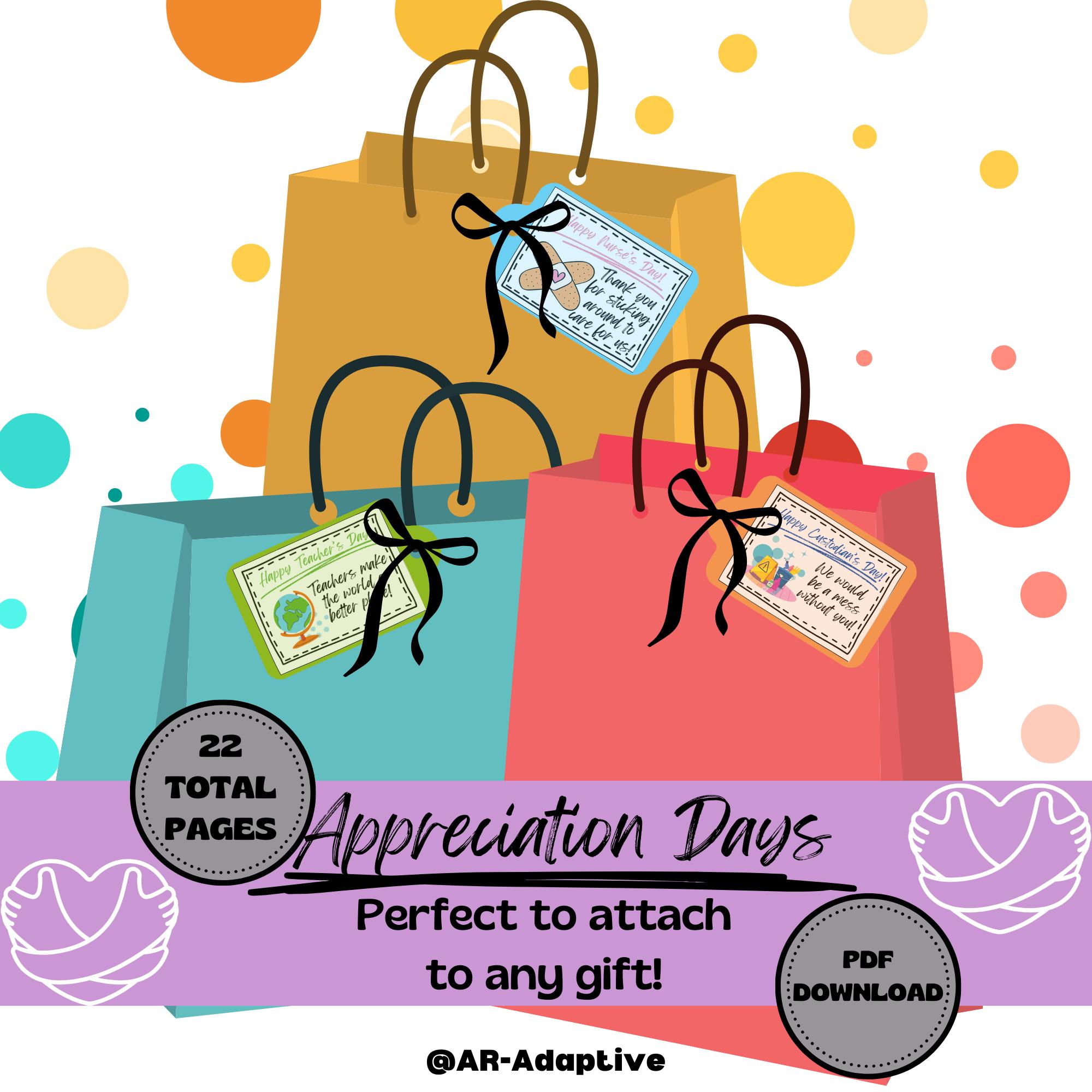 School Appreciation Gift Tags Bundle (digital Download) - Etsy