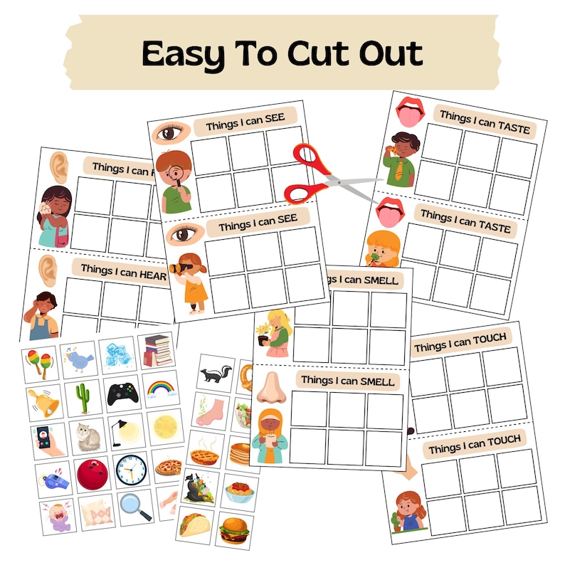 5 Senses Sorting Mats: Inclusive Learning Activity (PDF Pattern) - Etsy