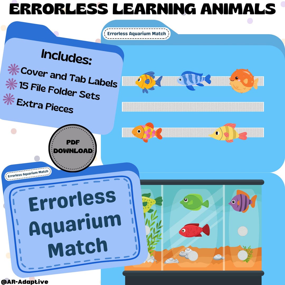 Errorless Learning Tool: Animal Matching File Folder Activity for ...