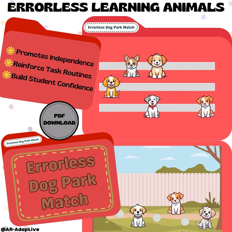 Errorless Learning Tool: Animal Matching File Folder Activity for ...