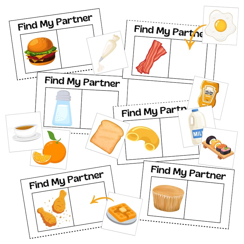 Food Pairing Cards: Matching Game Activity (digital Download) - Etsy