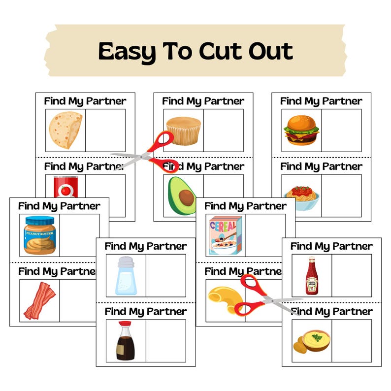 Food Pairing Cards: Matching Game Activity (digital Download) - Etsy