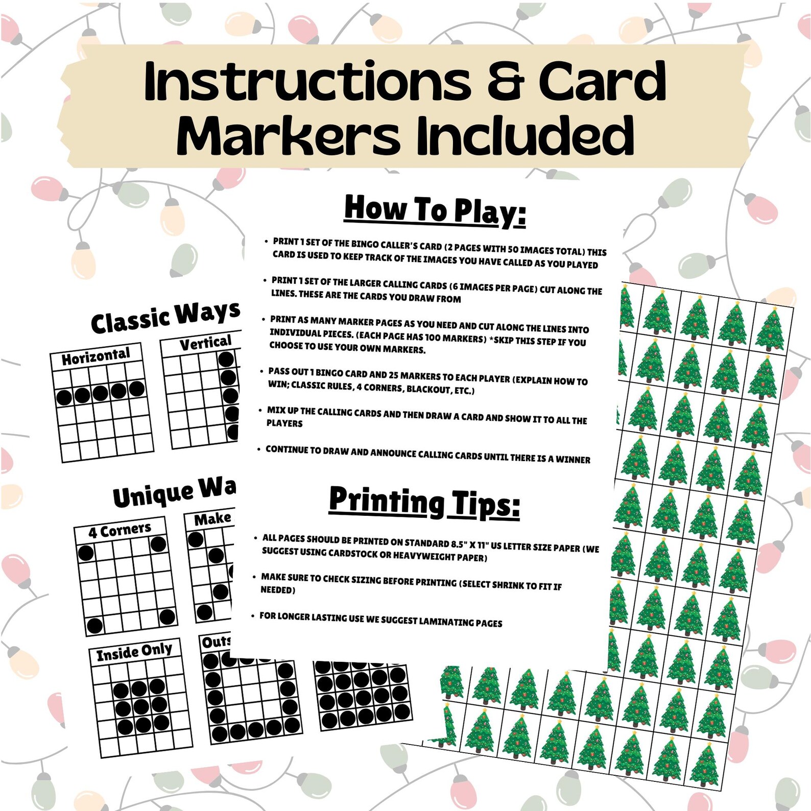30 Unique Christmas Bingo Cards, Christmas Classroom Activity ...