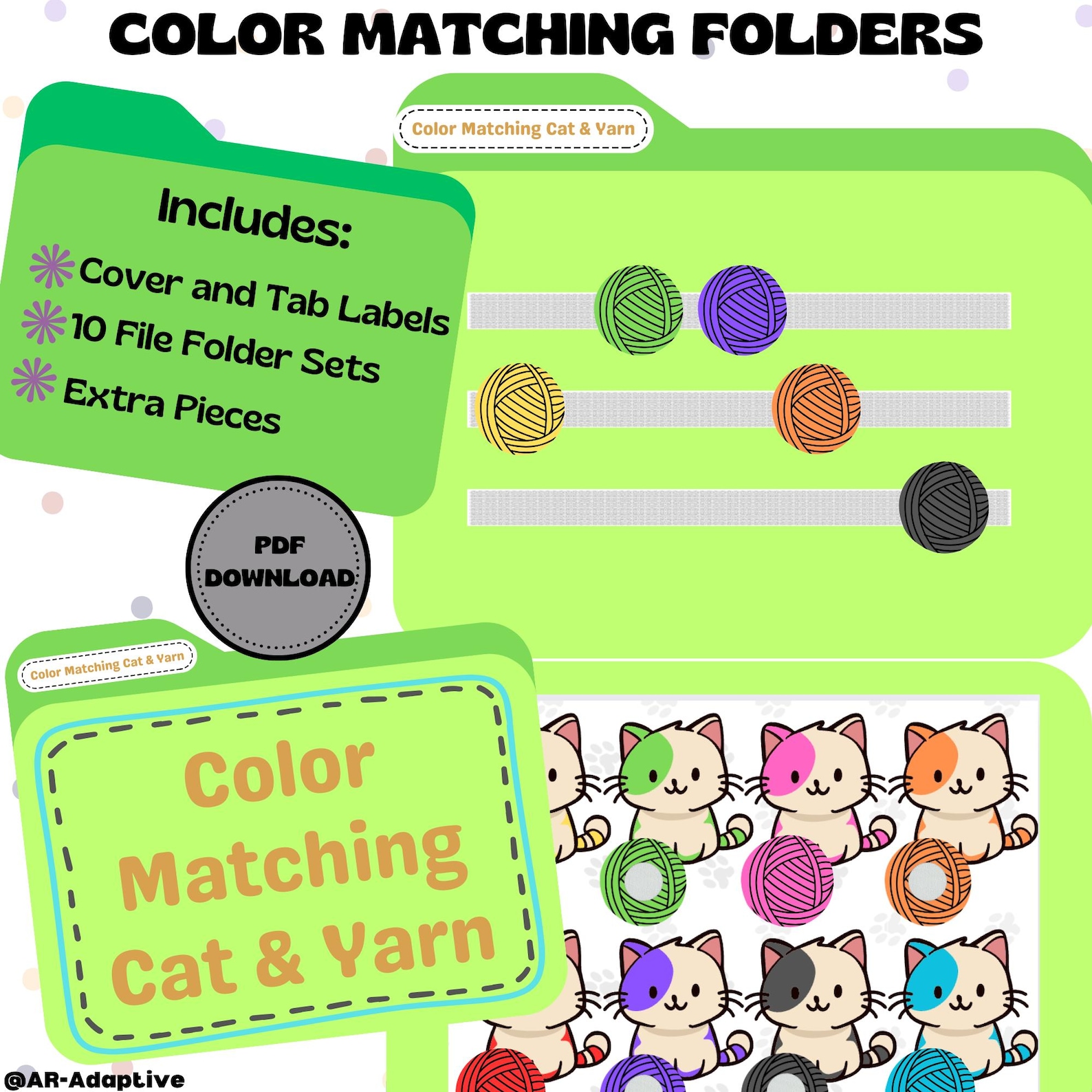Color Matching File Folder Games | Inclusive Learning, Autism Resources ...