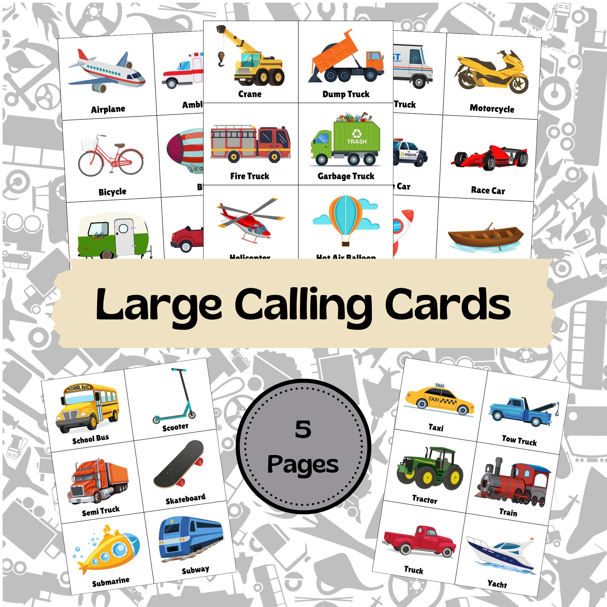 Printable Transportation Bingo Game | Educational Vehicle Bingo for ...