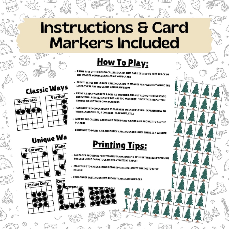 Camping Bingo Game, Camping Classroom Activity, Inclusive Camp Bingo ...