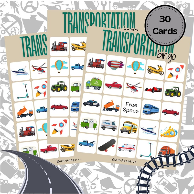 Printable Transportation Bingo Game | Educational Vehicle Bingo for ...