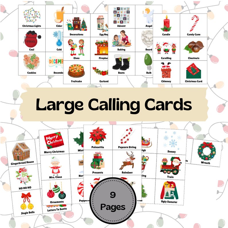 30 Unique Christmas Bingo Cards, Christmas Classroom Activity ...